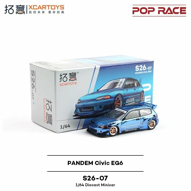 POP RACE Honda Civic EG6 Pandem 1:64 коллекционная модель автомобиля из сплава, литье под давлением
