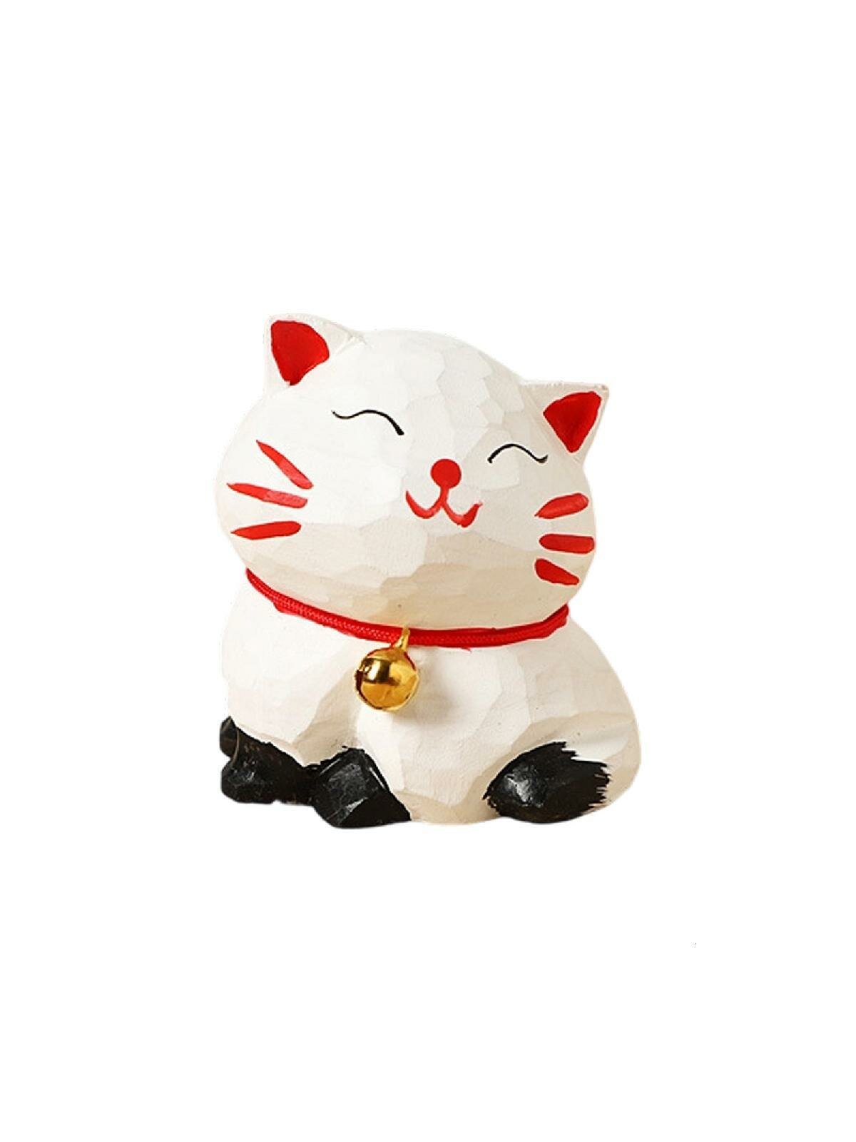 Маленькие фигурки кошек ручной работы, украшение для рукоделия, Коллекционирование деревянных животных