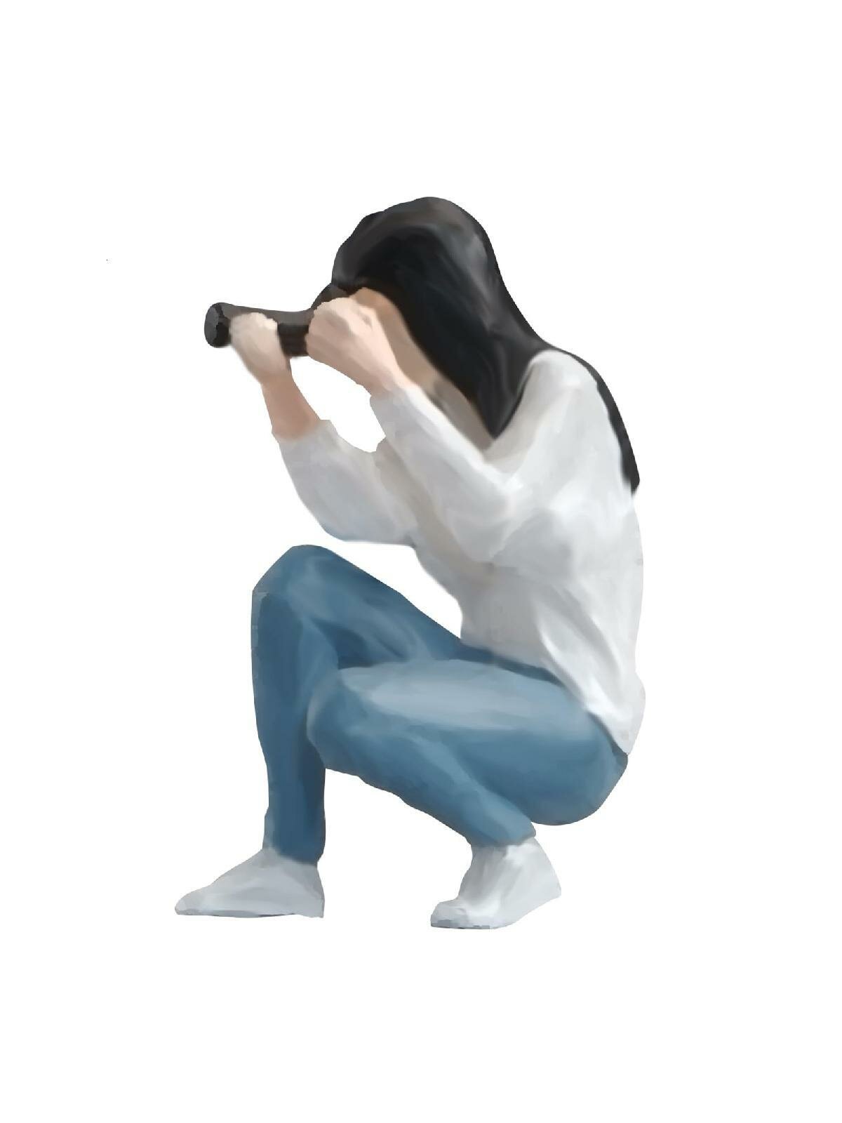 Коллекционная фигурка из смолы ручной росписи в масштабе 1:64, Миниатюрная модель, Аксессуары, реалистичная фигурка Фотографа, модель в подарок