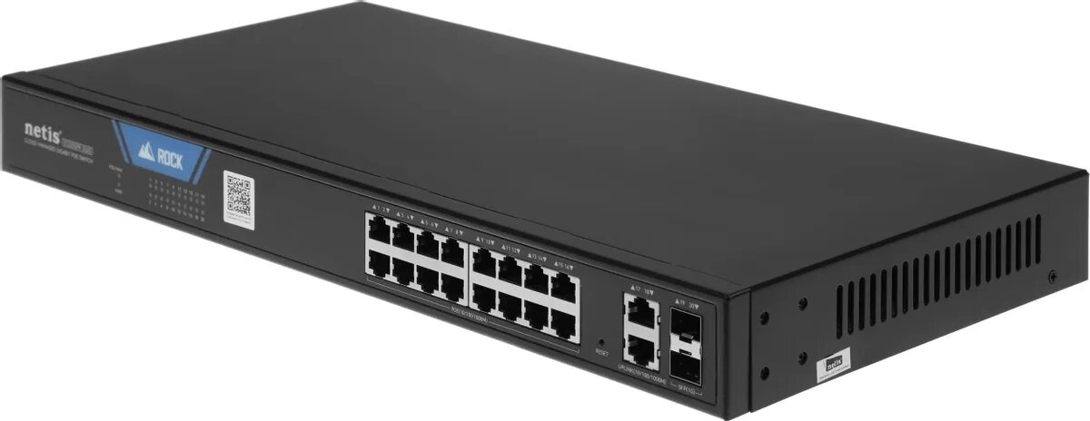 Коммутатор Netis ST220GPR-2G2S (L2) 18x1Gbит/с 2SFP 16PoE 225W настраиваемый