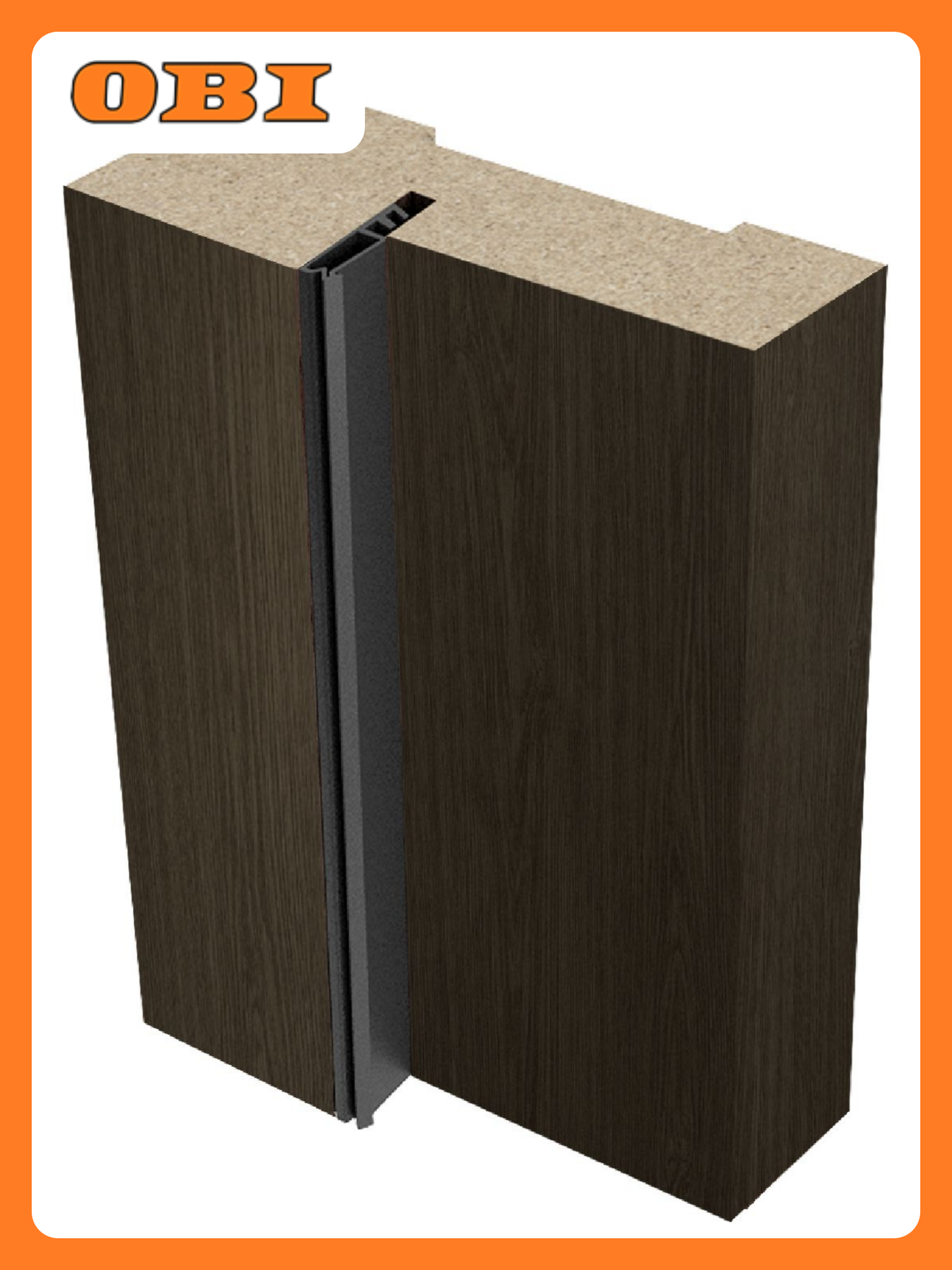 Коробка дверная Verda квадратная с уплотнителем МДФ 32х70, коричневый