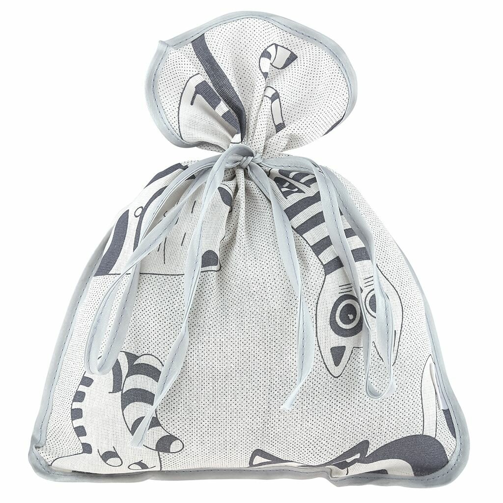 Эко-мешочек Домашняя Мода Кошки , без рисунка, серый, из хлопка, с завязками, 25х30 см (М1-2/3-о)