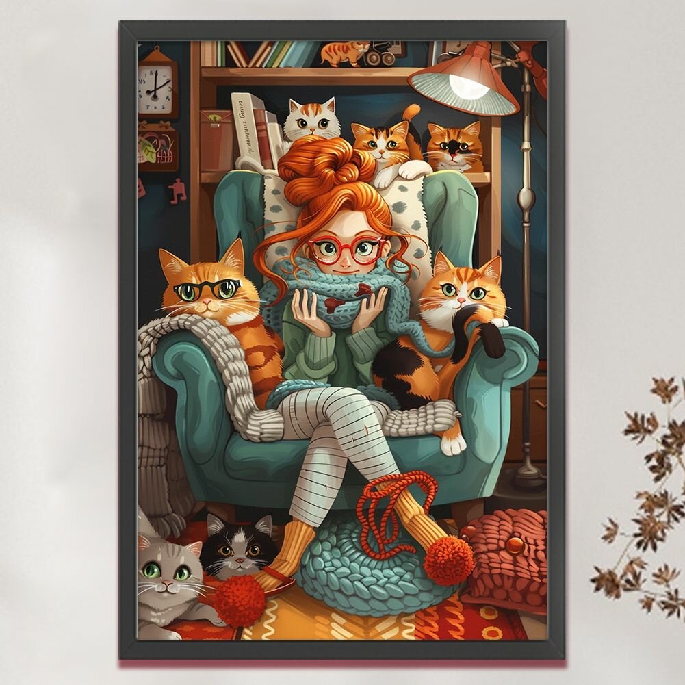 Полная вышивка эко-хлопковой нитью 11CT с принтом для девочек, набор для вышивки крестом, искусство 45x65 см