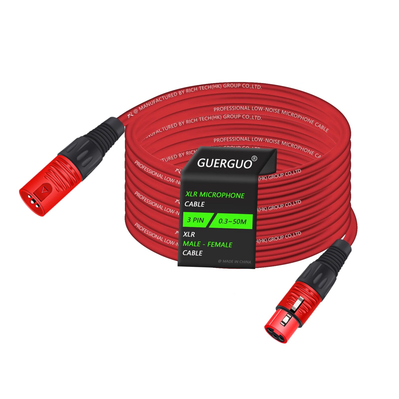 XLR кабель «папа-мама» 3-контактный 0,3-15 м Plastic-RD, 5m