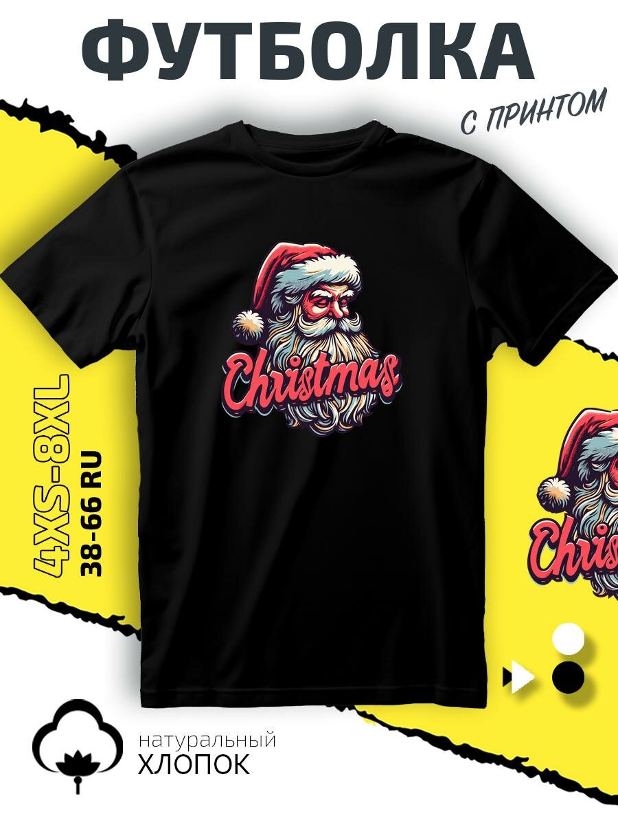 Футболка Санта-Клаус cartoon зимний праздник