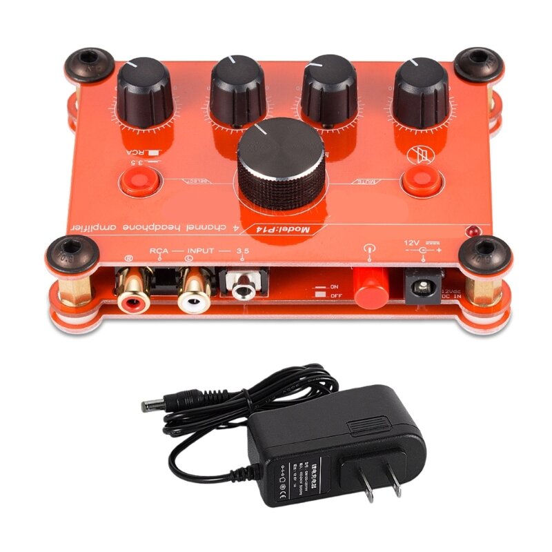 4-Канальный Усилитель Для Наушников Сплиттер Независимость Регулировки Стерео Микшер С Низким Уровнем Искажений Сплиттер Аксессуары