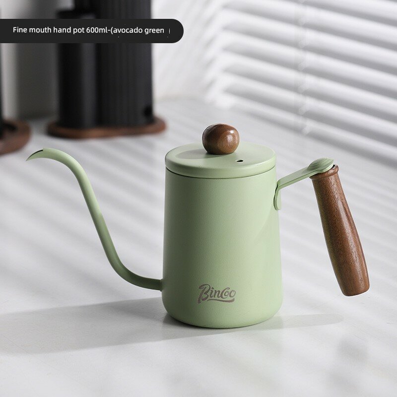 Bincoo Авокадо Зеленый Кофейный Керамический Кettle, 600 мл, Портативный Сливной Носик для Домашнего Использования