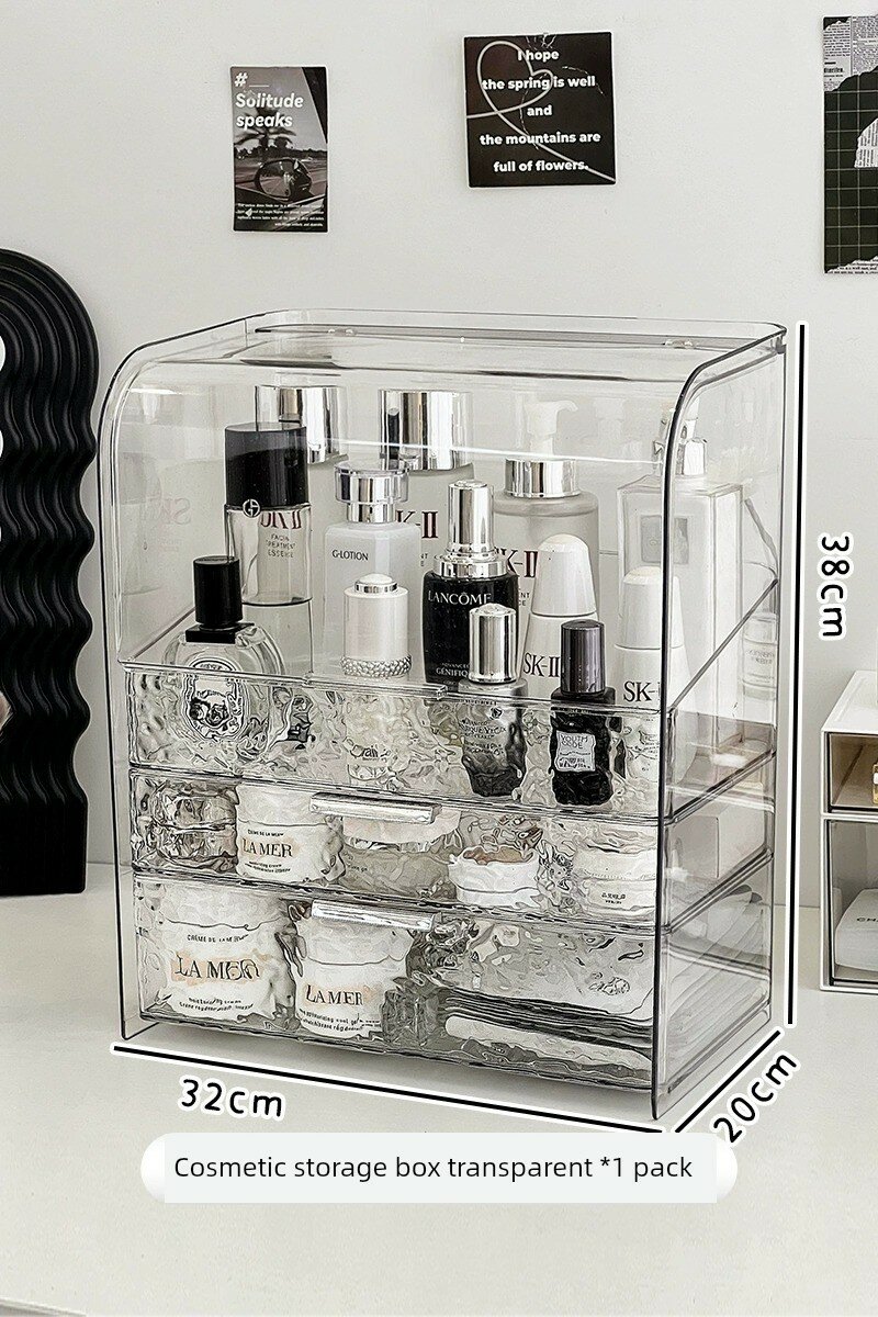 Элитный органайзер для косметики, пылезащитный, прозрачный, для туалетного столика, вместительная подставка для ухода