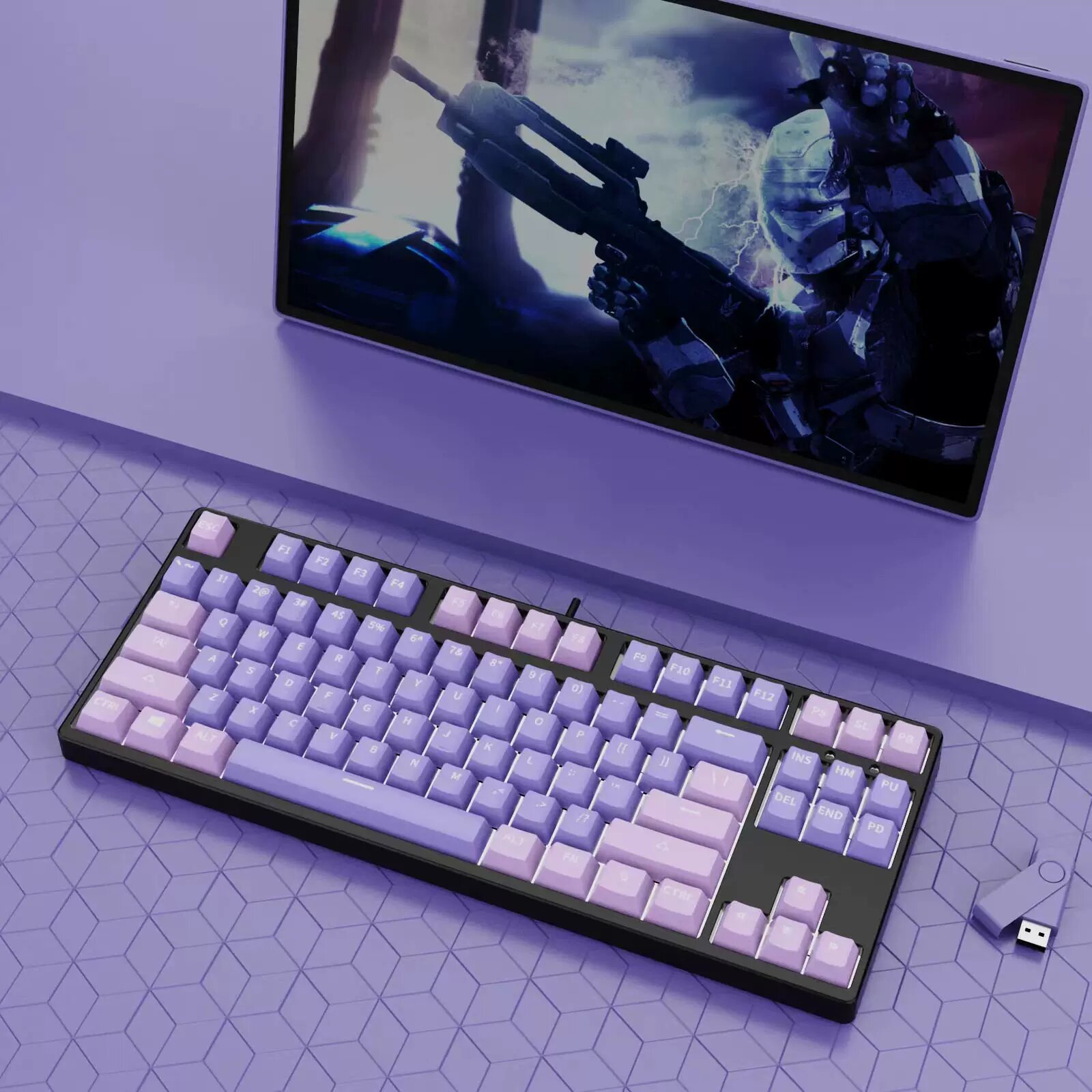 Механическая клавиатура White Shark Peripheral Store, проводная, для гейминга и киберспорта, компактная, 87 клавиш,