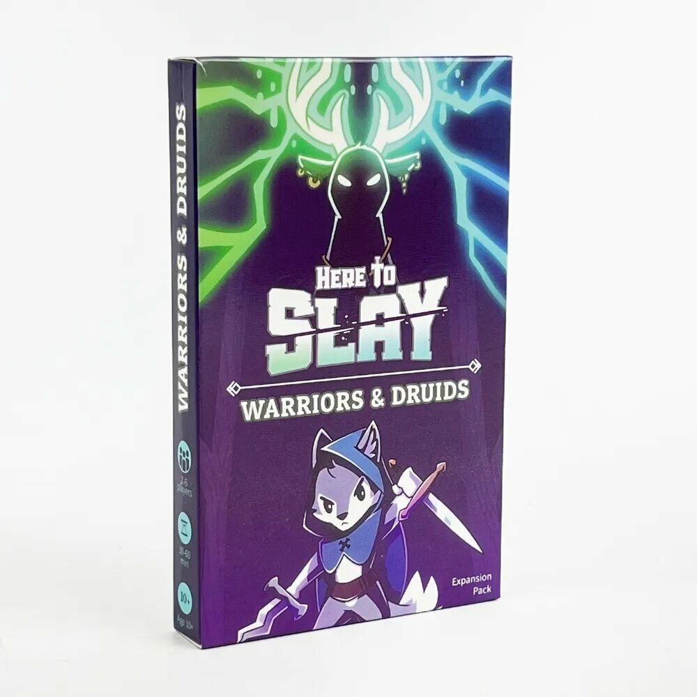 HERE TO SLAY: База + 3 Дополнения (Берсерки, Некроманты, Воины, Друиды, SLEIGH) Карточная Стратегия, Приключенческая Вечеринка 2-6 игроков 30-60 мин Подарок!