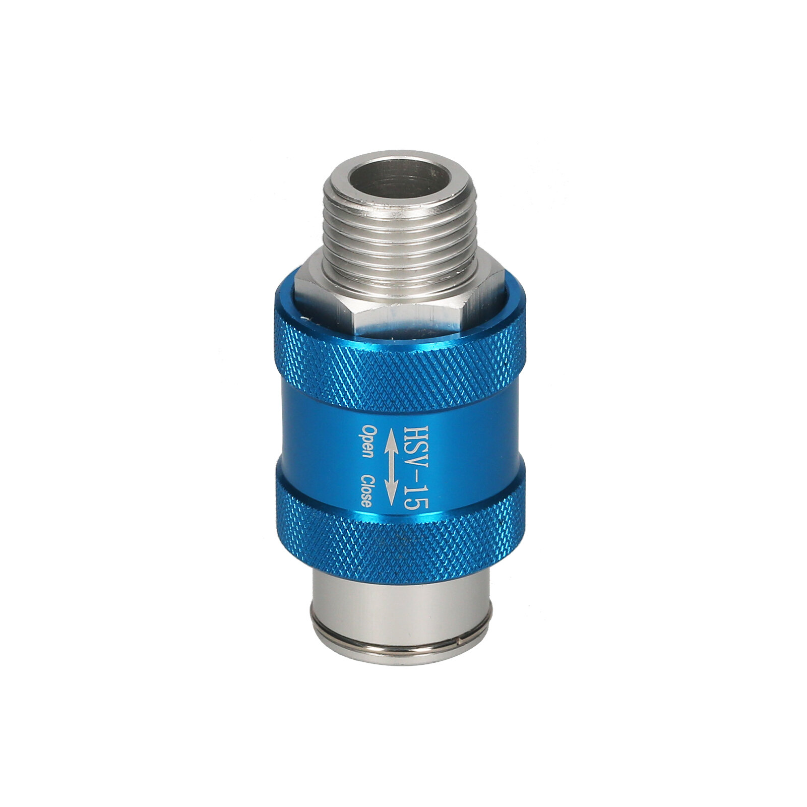 Ручной золотник пневматический клапан регулировки потока из алюминиевого сплава, 1/2 дюйм, модель HSV-06/HSV-08/HSV-10/HSV-15, цвет синий, резьба 1/8"/1/4"/3/8"/1/2", уплотнитель NBR, рабочее давление 0-1МПа, температура 0-70℃, длина 52/57/60/70мм, вес