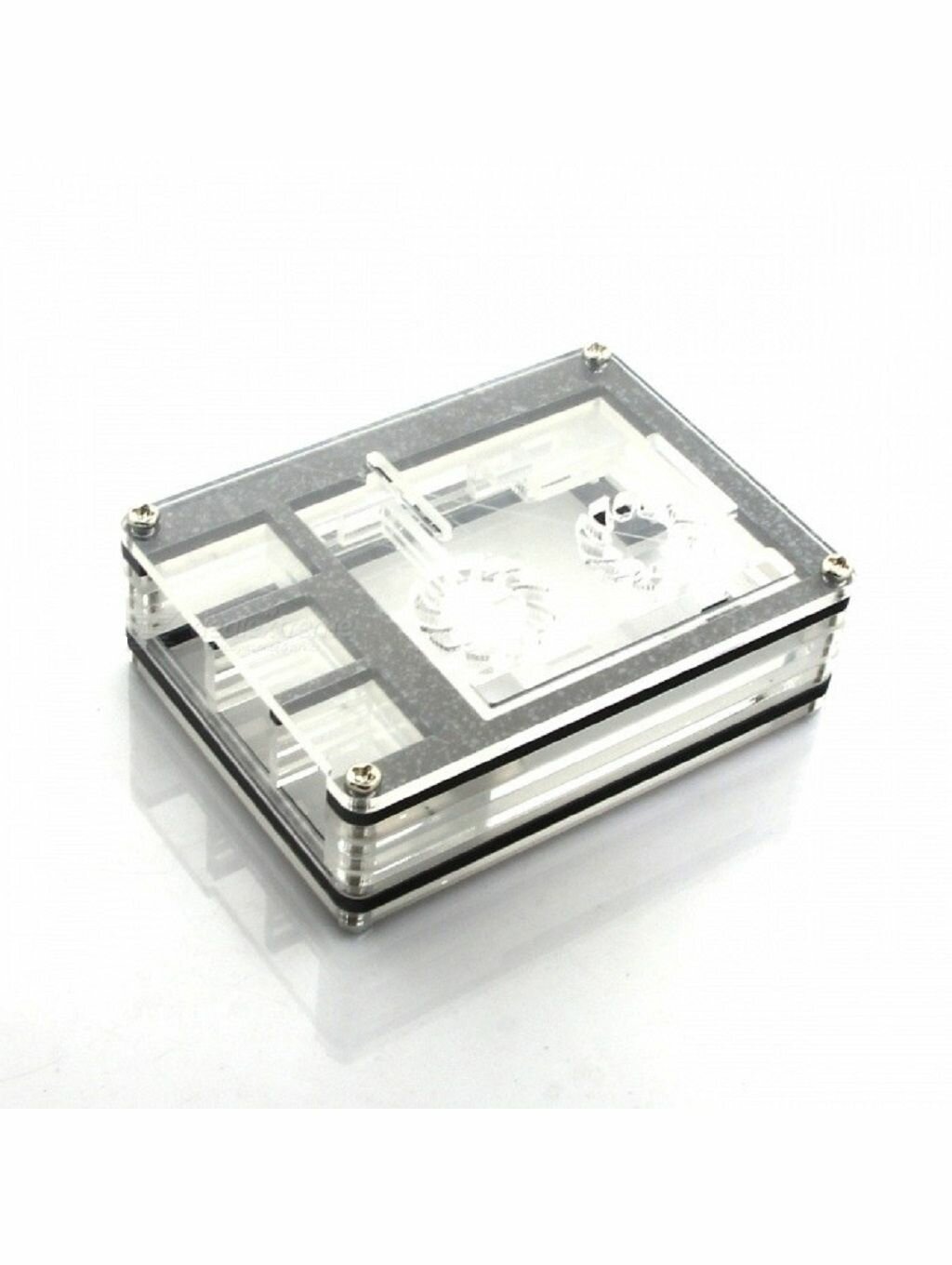 Корпус открытый для Raspberry Pi 4 с вентиляторами прозрачный