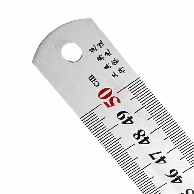 Утолщенная двусторонняя стальная линейка длиной 50 см