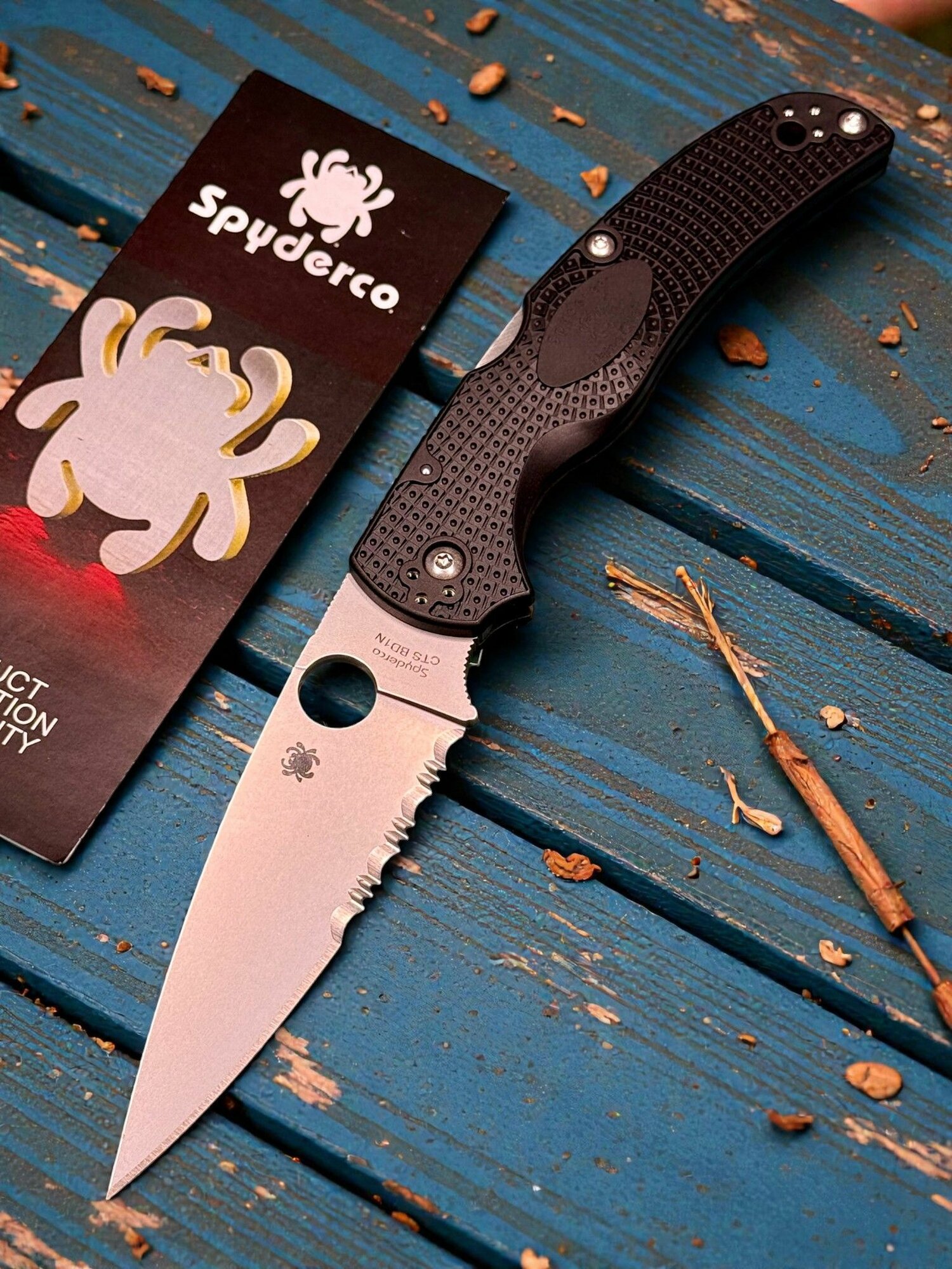 Нож складной Spyderco SC244PSBK Native Chief, PartSerrated Blade, FRN Handle