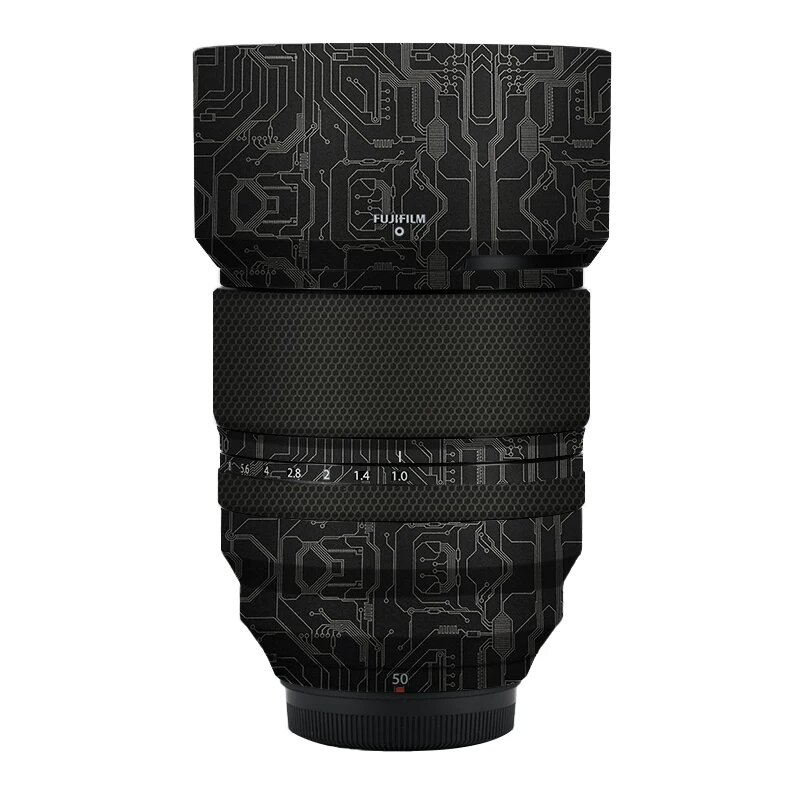 Объектив Fujifilm XF50mm f/1.0 с темно-золотым покрытием в виде схемы для фотографии