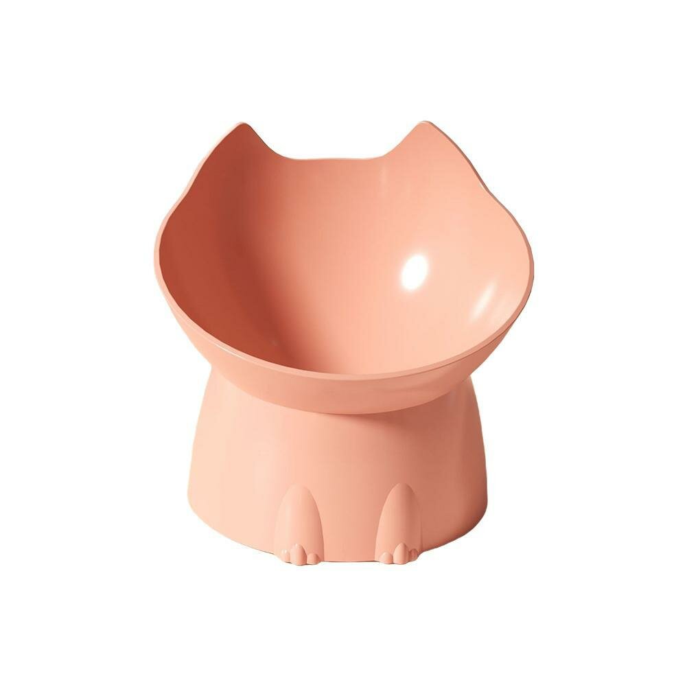 Высокая миска для кошек и собак с длинными ушками, наклонная конструкция, большая емкость, защита шеи, защита от опрокидывания, пластик, подставка