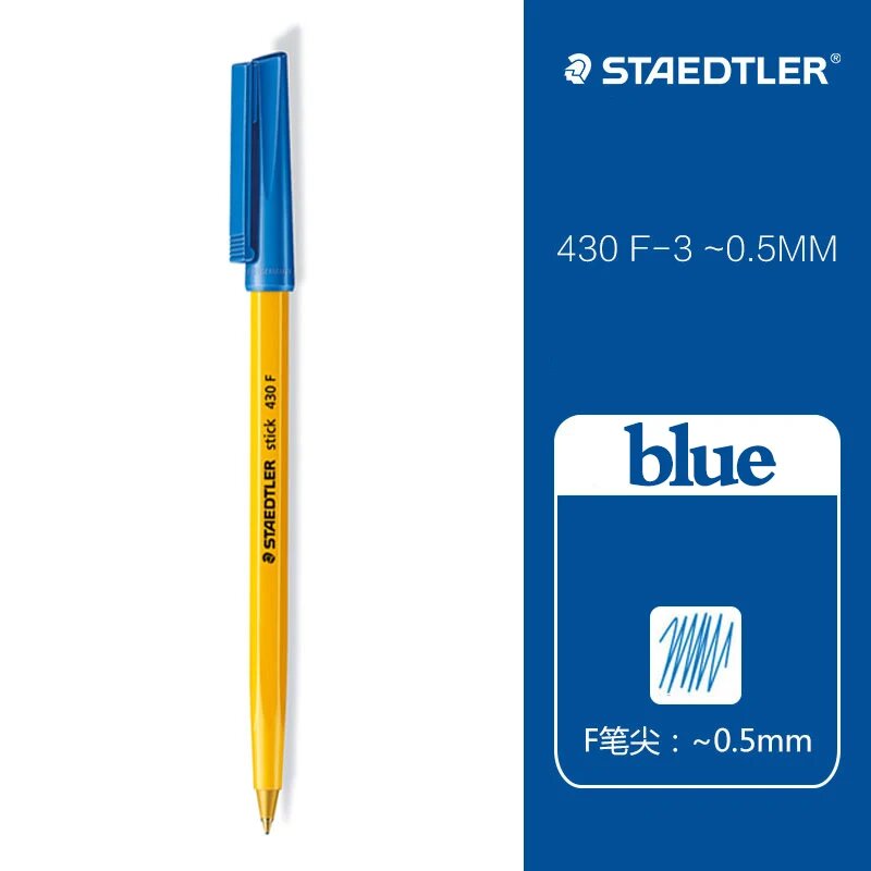 Шариковая ручка STAEDTLER 430 F-3, синий, 0.5 мм