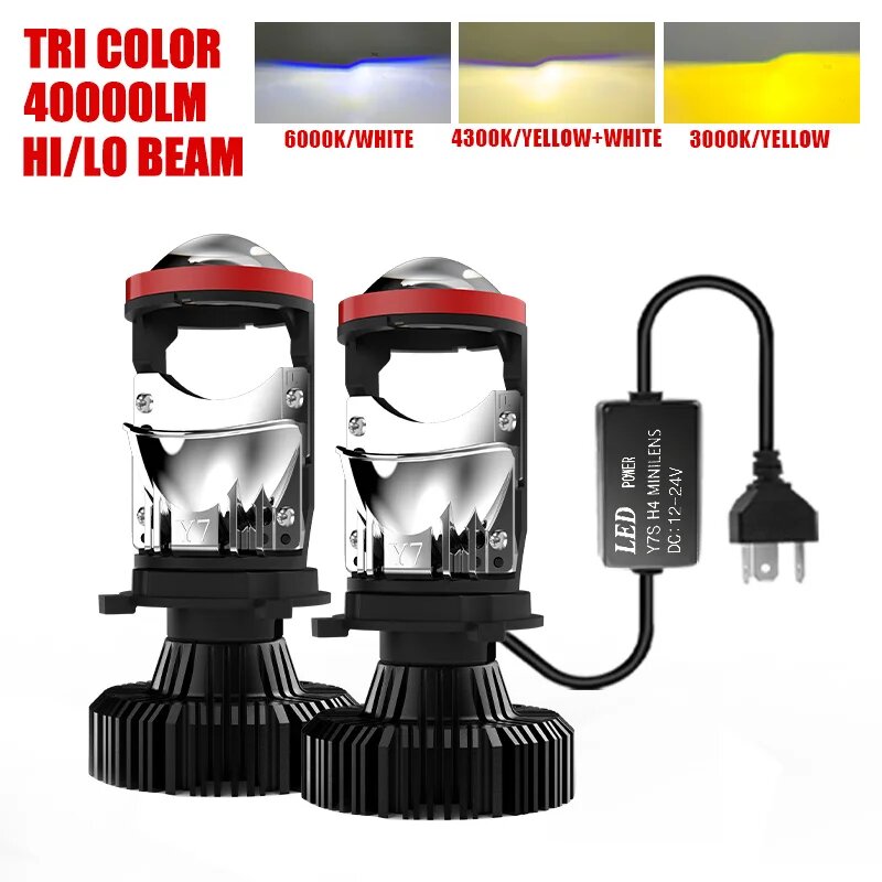 Автомобильные Светодиодные Фары HAOLIDE 3-в-1 С Мини-линзами-проекторами H4, 12В, Для Мотоциклов И Автомобилей 6000K 4300K 3000K