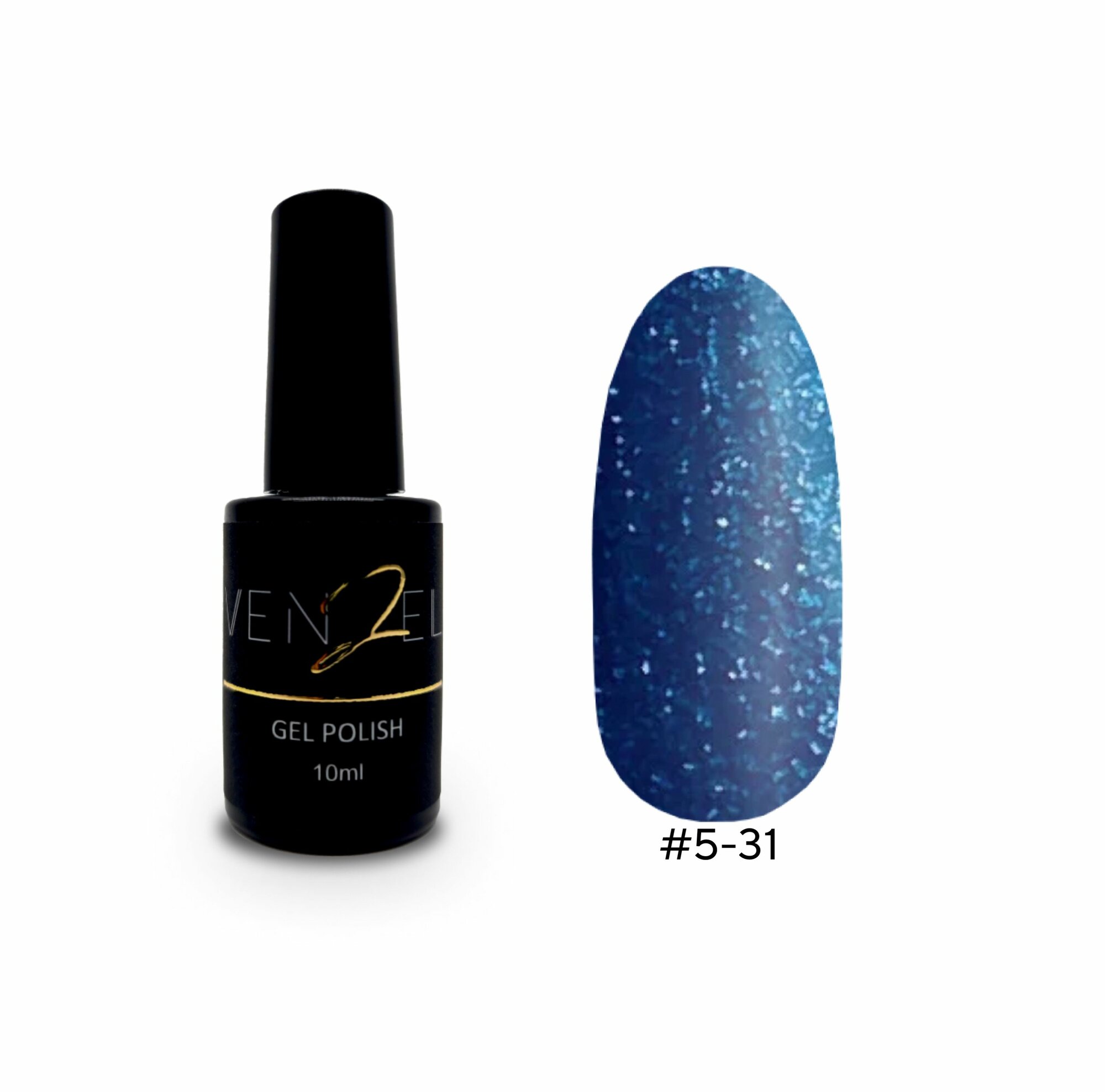 Venzel 5-31 синий с шиммером гель-лак для ногтей плотный 10ml
