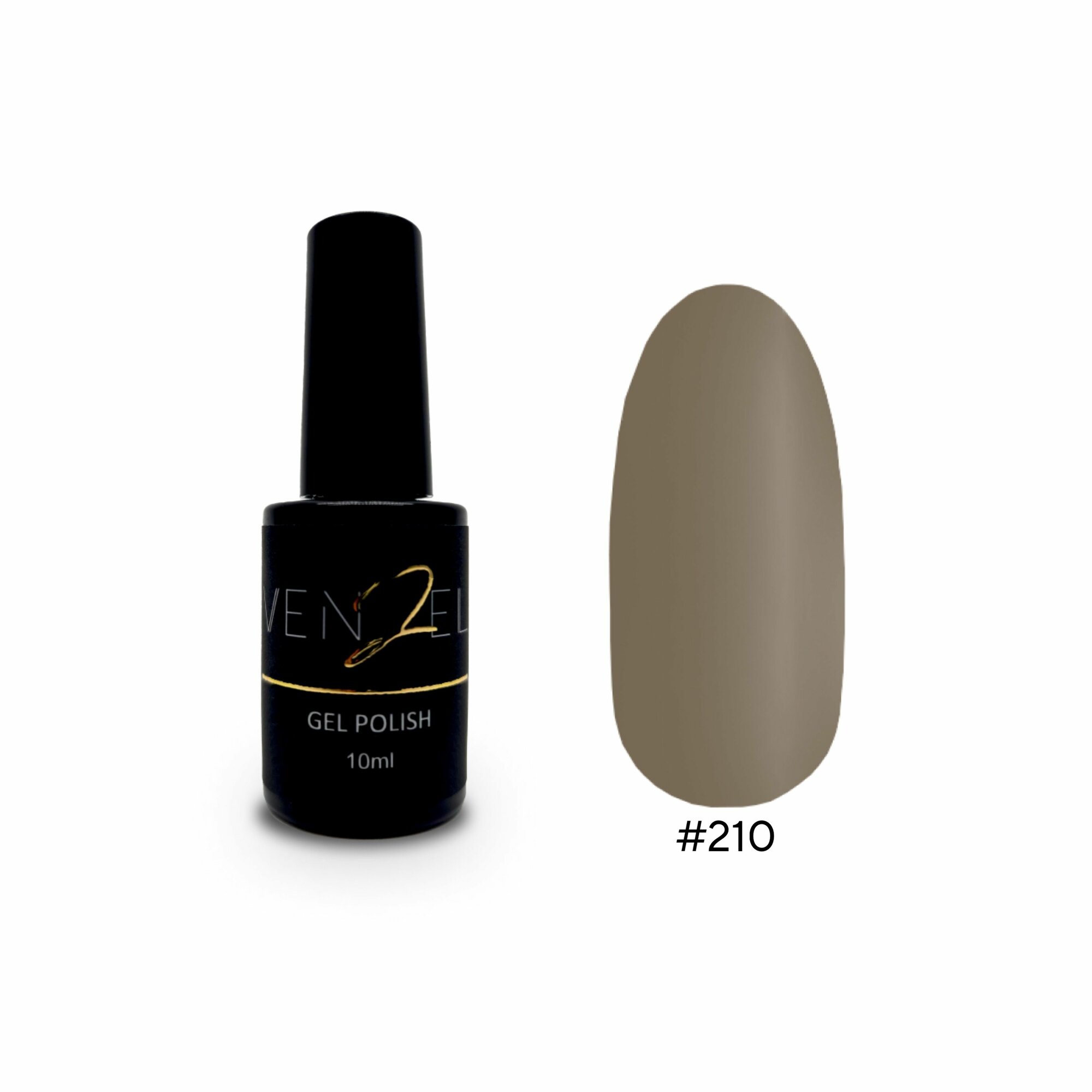 Venzel-210 серый гель-лак для ногтей плотный 10ml