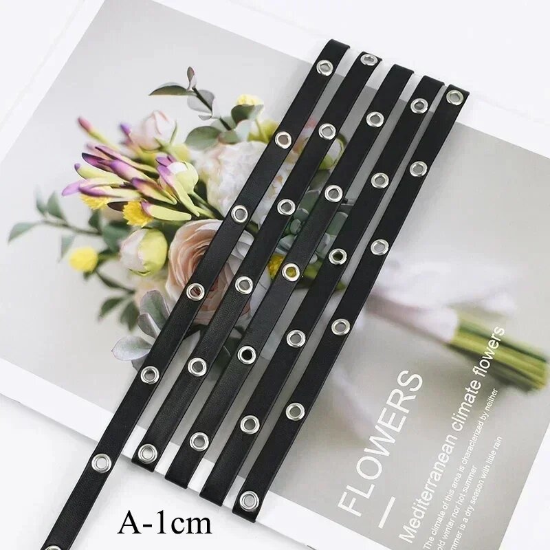 2-20 м 10-20 мм лента из искусственной кожи с заклепками для шитья воротника, веревки, шнура, сумка, люверсы в стиле панк, лямки, ленты, аксессуары для одежды «сделай сам»