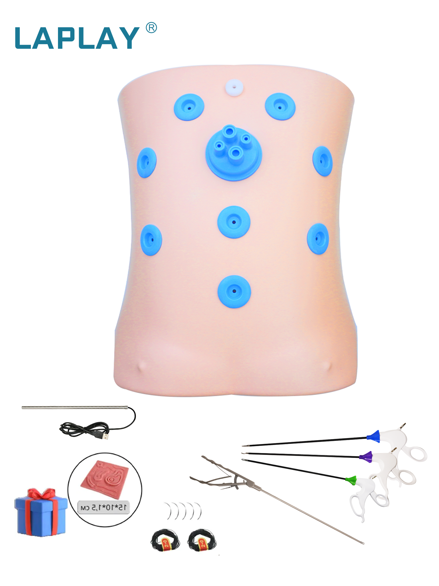 Имитационный человек Лапароскопический тренажер Модель включает 4 инструмента, 1 учебных блоков и камеру с углом обзора 0/30 градусов