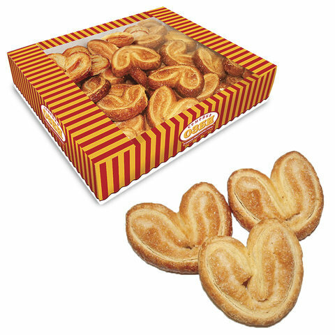 3 шт. Печенье семейка озби "Мини-плюшки", ушки с сахаром, 500 г, гофрокороб, 990