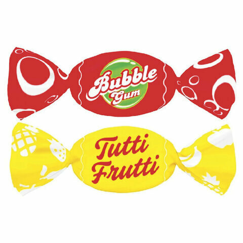 Карамель леденцовая мини-м "микс Бабл Гам и Тутти Фрутти", 1 кг