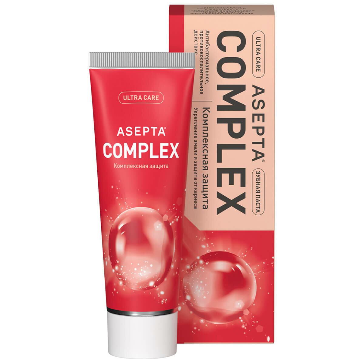 Зубная паста "Комплексная защита", 75 мл, асепта