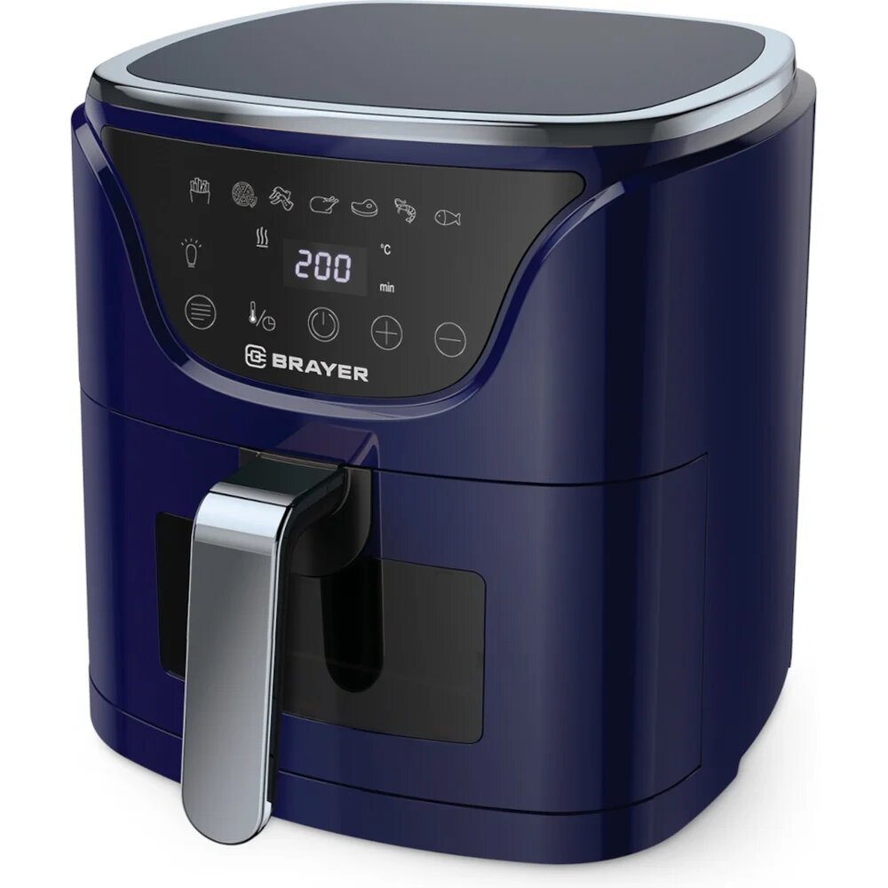 Аэрогриль BRAYER 2036BR 1500 Вт, 5 л, t. 200 С, съемная решетка, таймер, LCD-дисплей, 7 программ BR2036