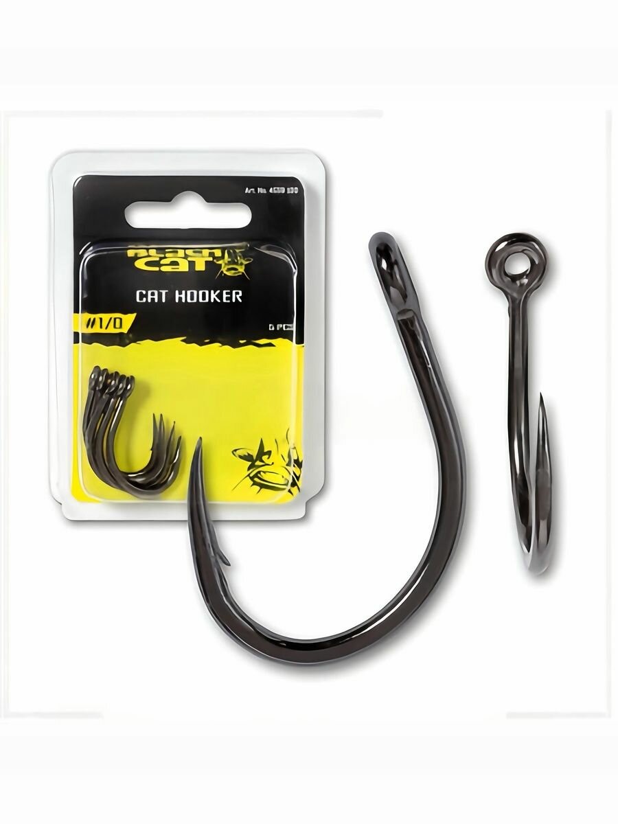 Одинарный крючок с ушком BLACK CAT #3/0 5 шт. в уп.
