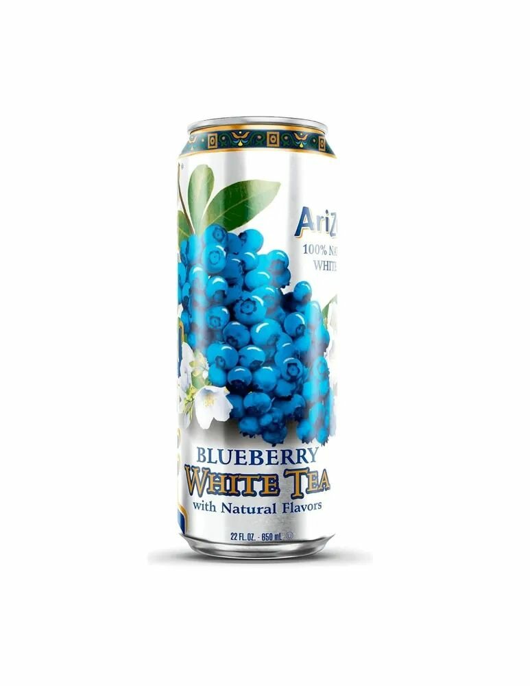 Напиток холодный чай AriZona White Tea Blueberry 650 мл, США