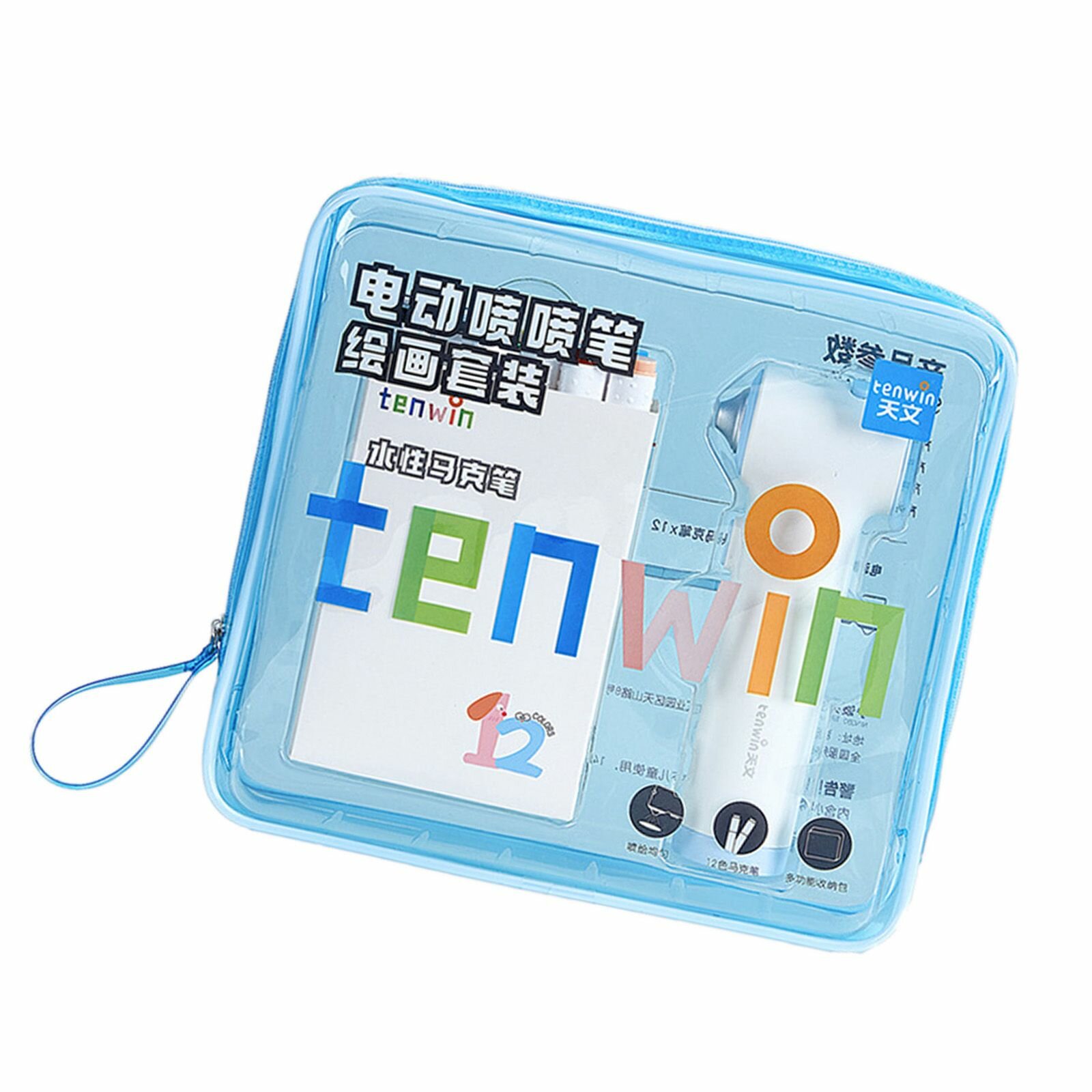 Электрический набор распылителей с 12 цветными маркерами и 3 трафаретами