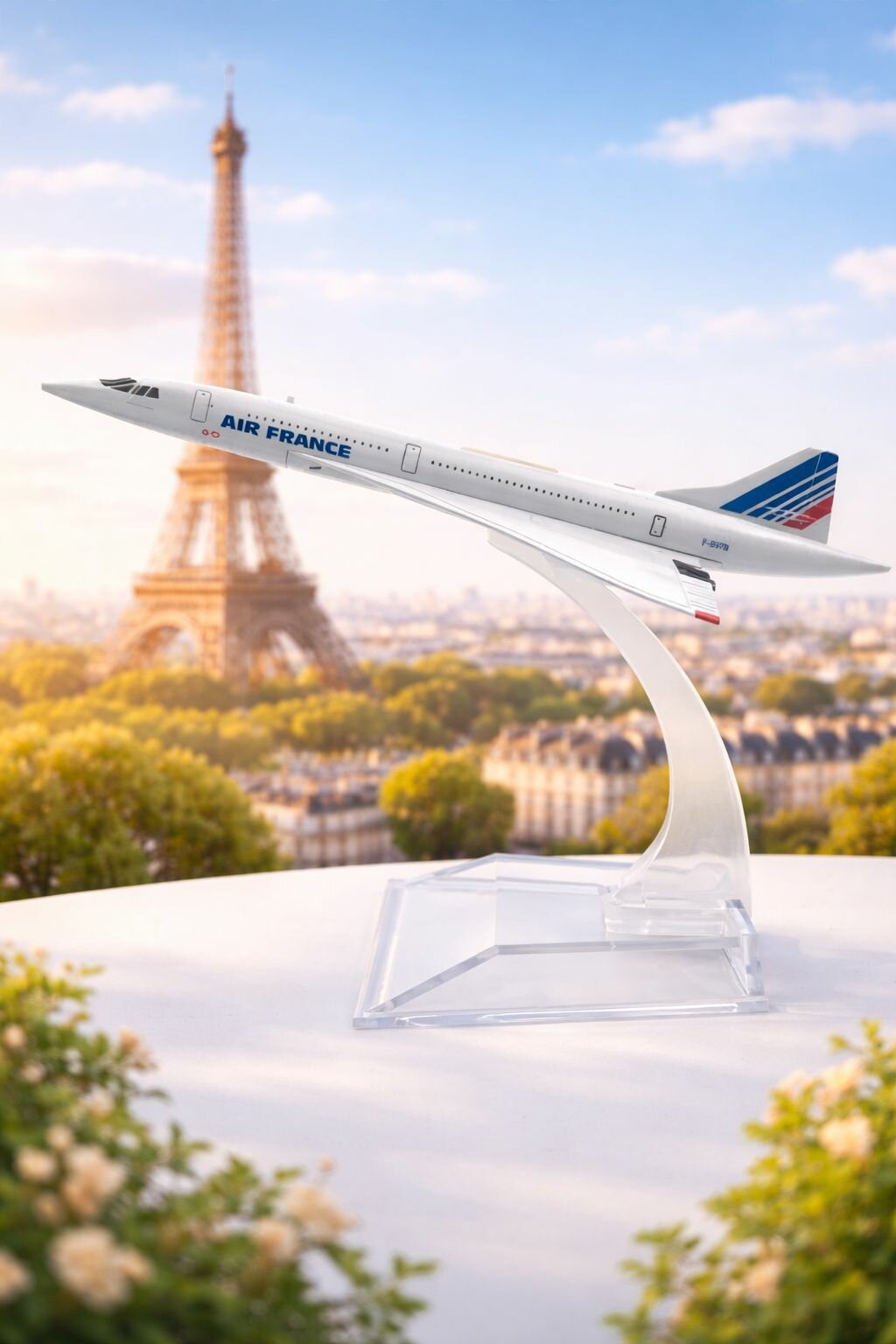 Модель самолета металлическая Concorde / Air France - 15 см.