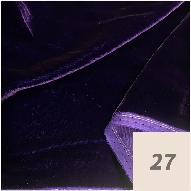 Шелковая бархатная ткань 100% шелк 1x1.4 м Фиолетовый, 27