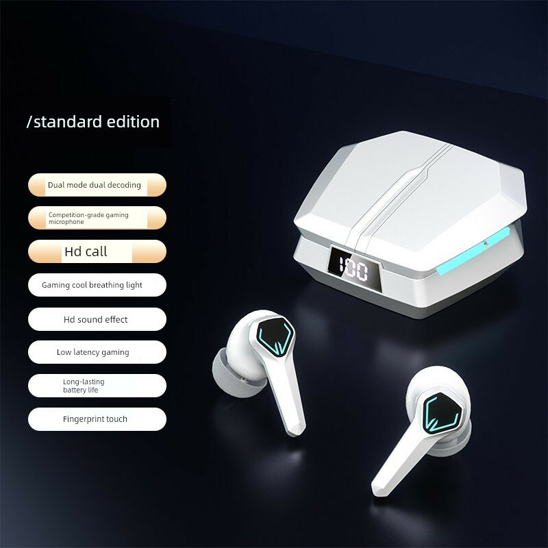 Беспроводные наушники Bluetooth 5.4 с двойным режимом, двухсторонним HD-звонком, 12D-звуком для игр, RGB-подсветкой,