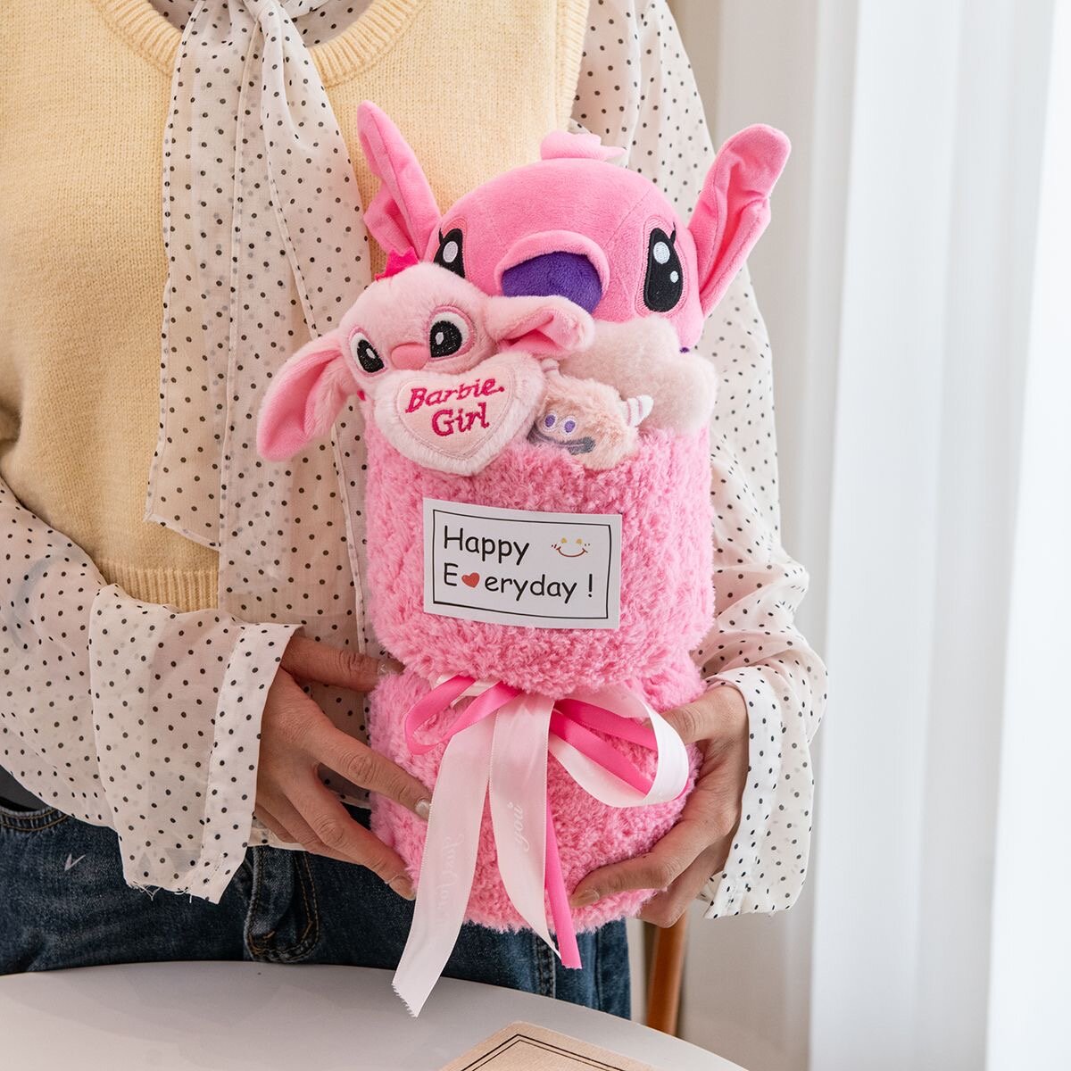Мягкий букет из игрушек, Стич (Stitch) , Розовый, 30 см