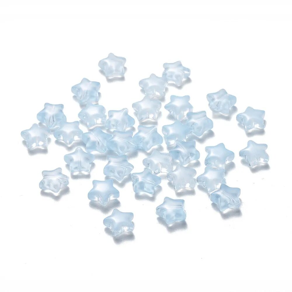 Бусины звезды звездочки глазурованных бусин 50 шт, размер 9.9х9.6 мм, сделанных своими руками.