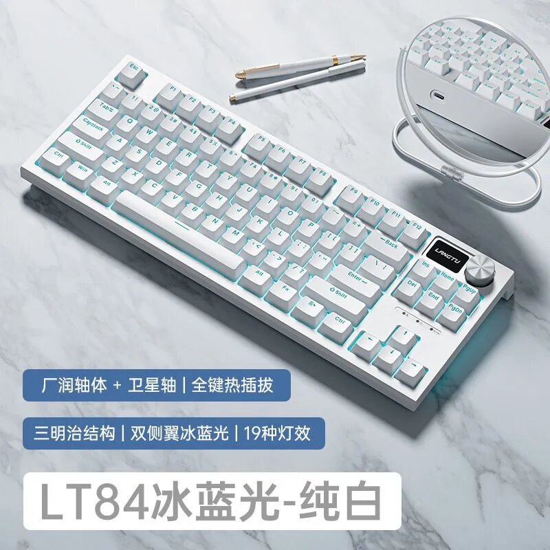 Клавиатура проводная , (Cherry MX Silver), Английская раскладка, белый