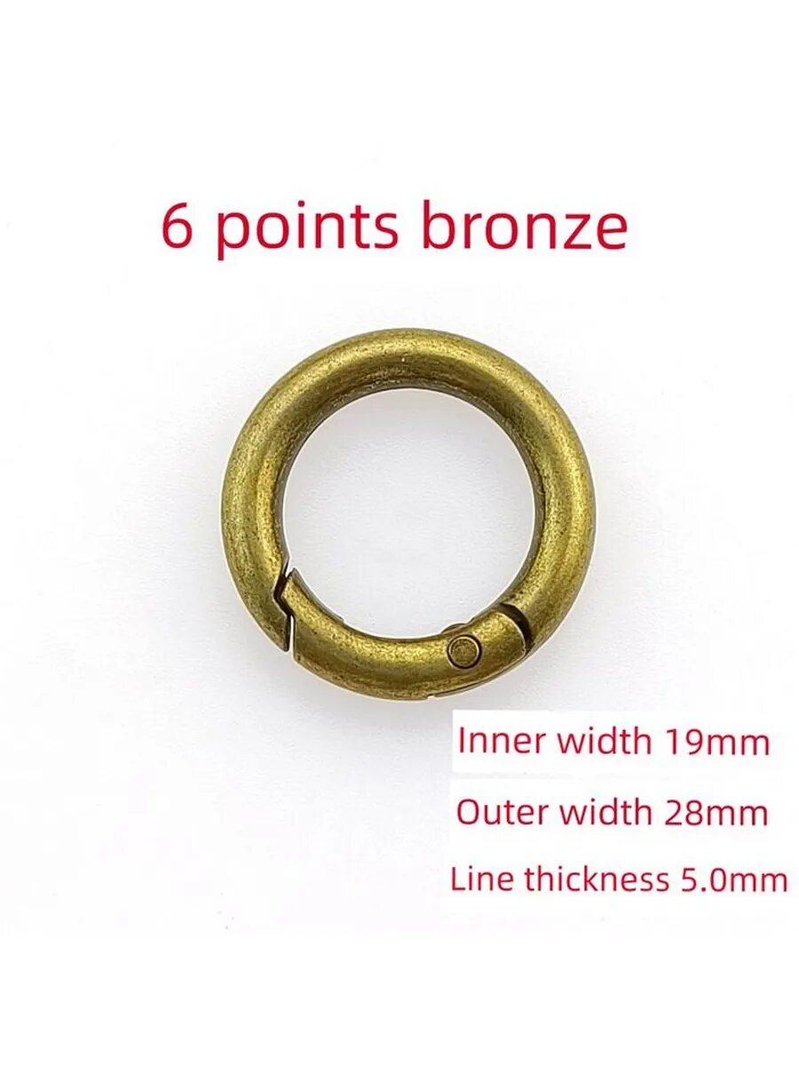 Бронзовое кольцо с пружиной 6 точек, проволока 5.0