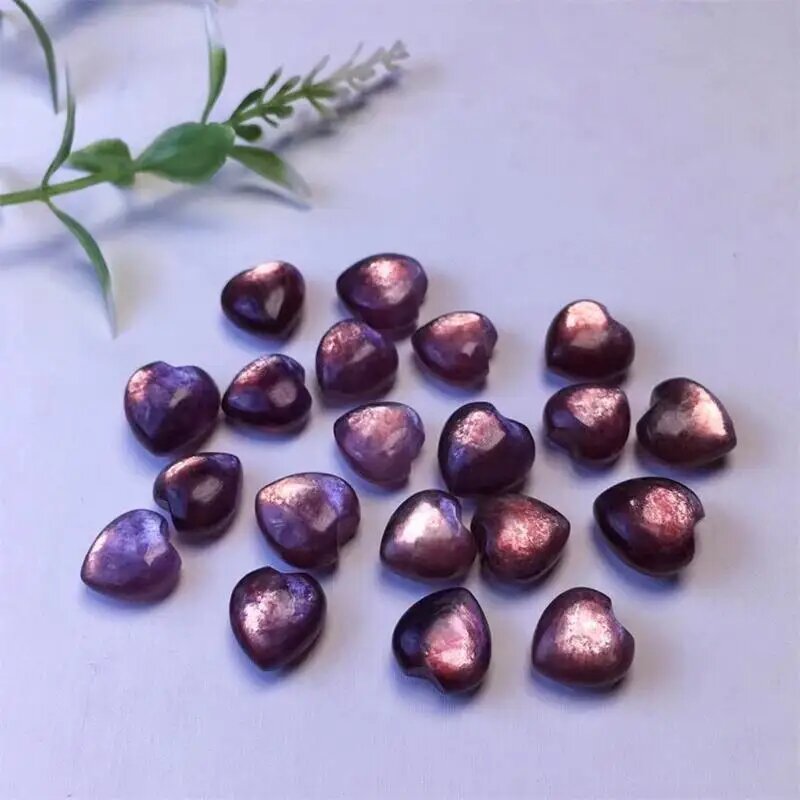 5 шт. натуральный лепидолит, любящее сердце, Женская ладонь, восстанавливающая коллекция минералов, полированный драгоценный камень 10-11 мм