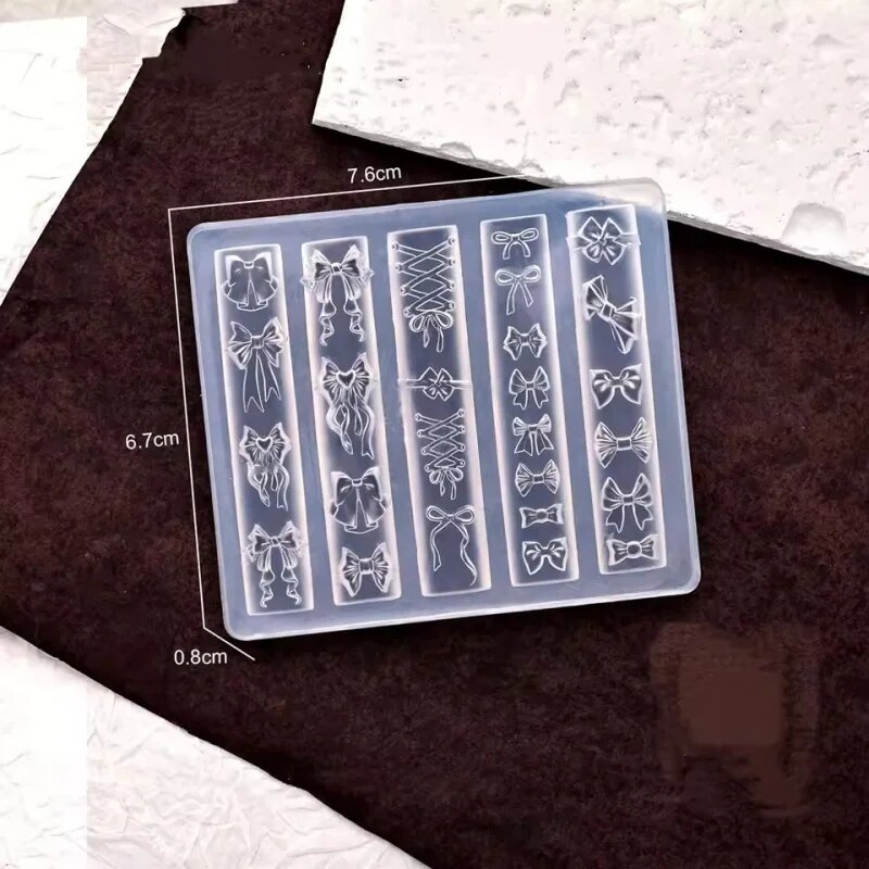 Шаблон для дизайна ногтей, трафареты, кружевной бант, форма для цветов, акриловая 3D DIY дизайн, резьба, силиконовые пластины для штамповки ногтей, инструменты для украшения