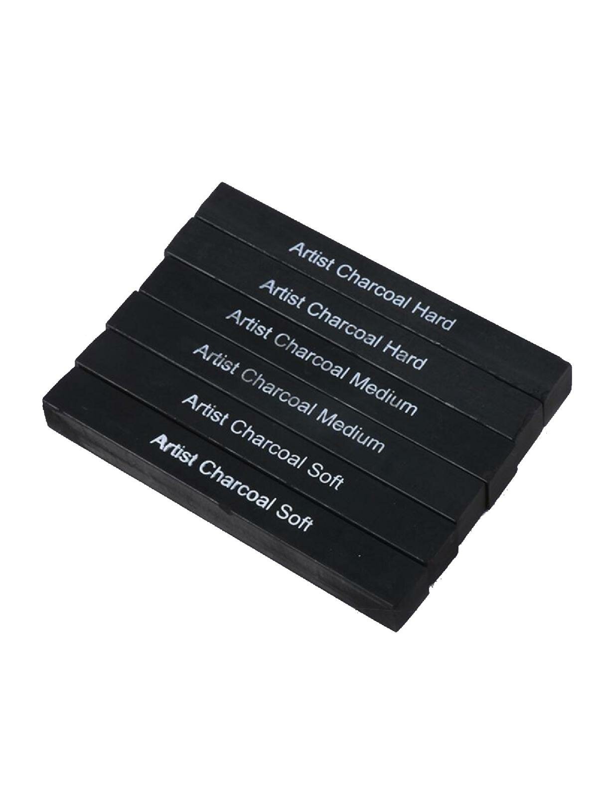 Черные угольные палочки карандаши для рисования, инструменты для растушевки эскизов 6 шт.