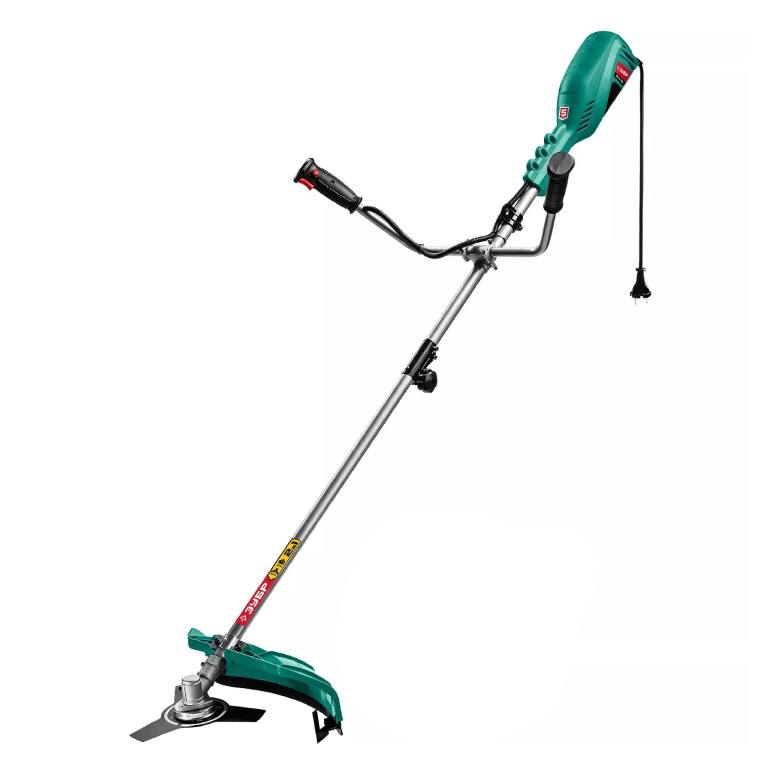 Триммер электрический (электрокоса) ЗУБР КСВ-42-1700, жесткий приводной вал, 1700 Вт, 7500 об/мин, плавный пуск, зеленый