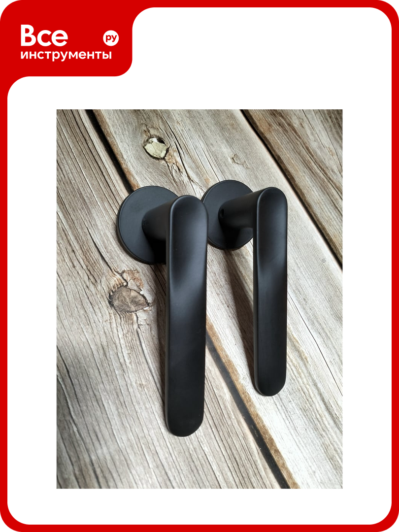 Межкомнатная дверная ручка MORELLI "GARAK" MH-59-R6 BL, на круглой розетке 6 мм, цвет - чёрный 9014638