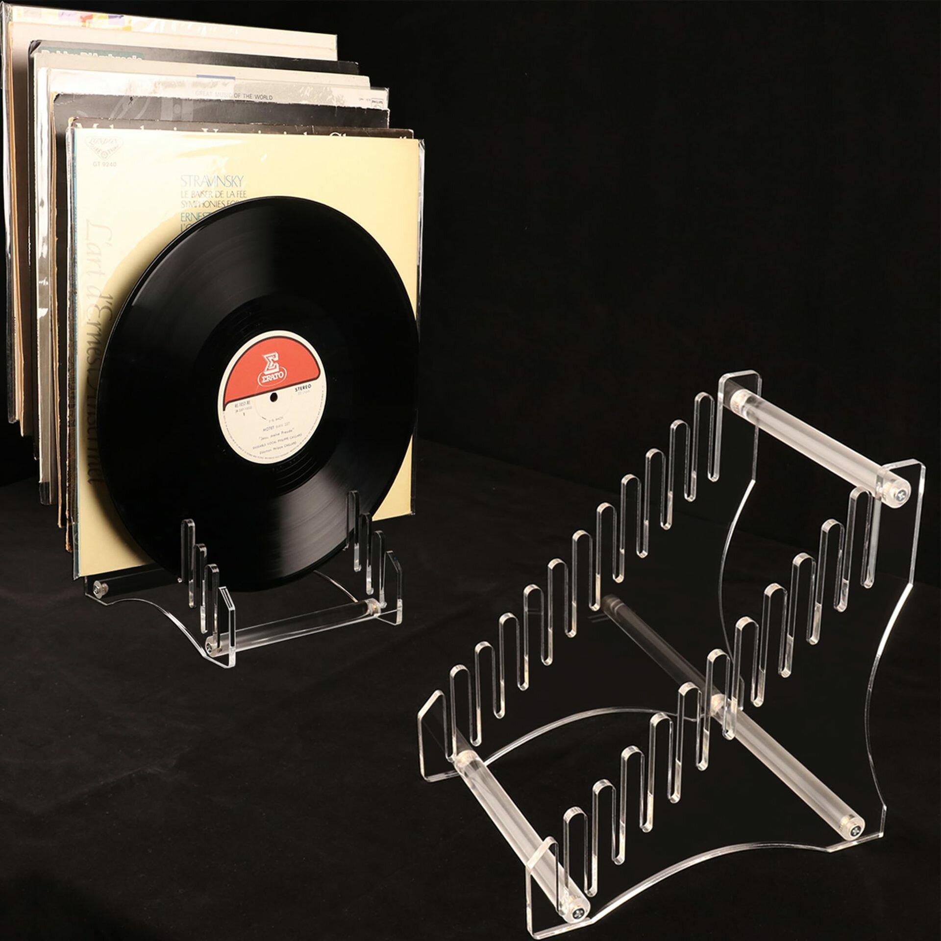 Стеллаж для хранения CD-дисков из прозрачного акрила Caifan, съемный, лестничный, плавающая полка, подходит для дома и офиса