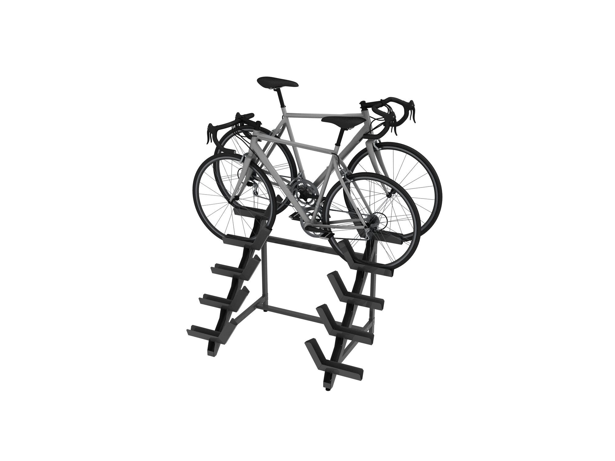 Стойка для 5 шт. велосипедов, с регулировкой, металл, разборная, цвет серый