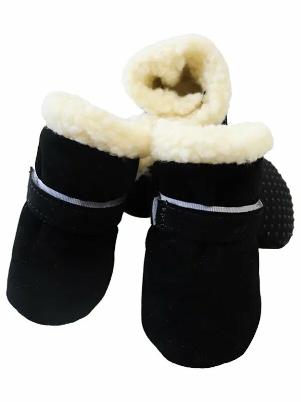 Обувь для собак мелких и средних пород, ботинки зимние, сапоги доя животных с мехом