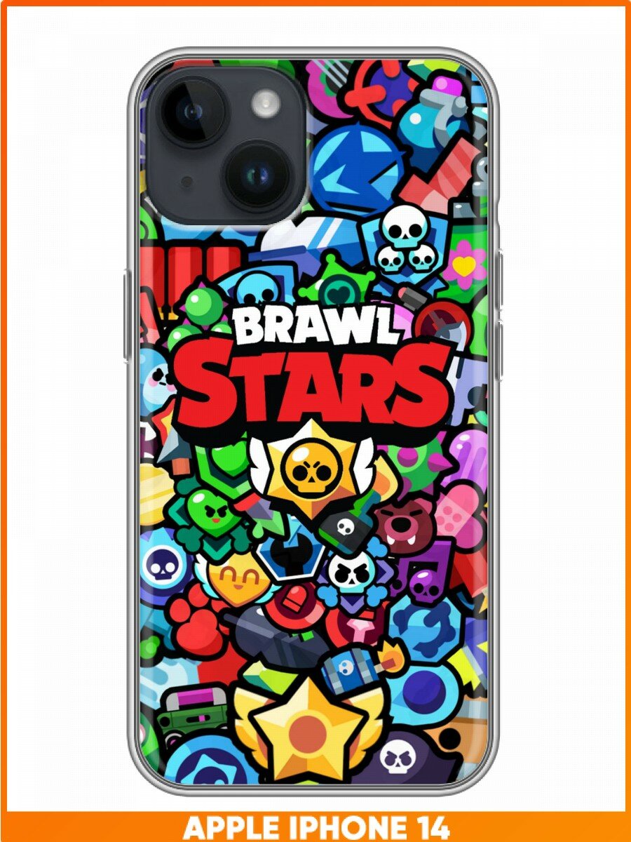 Чехол для Iphone 14 с принтом для мальчиков Brawl Stars (Айфон 14)