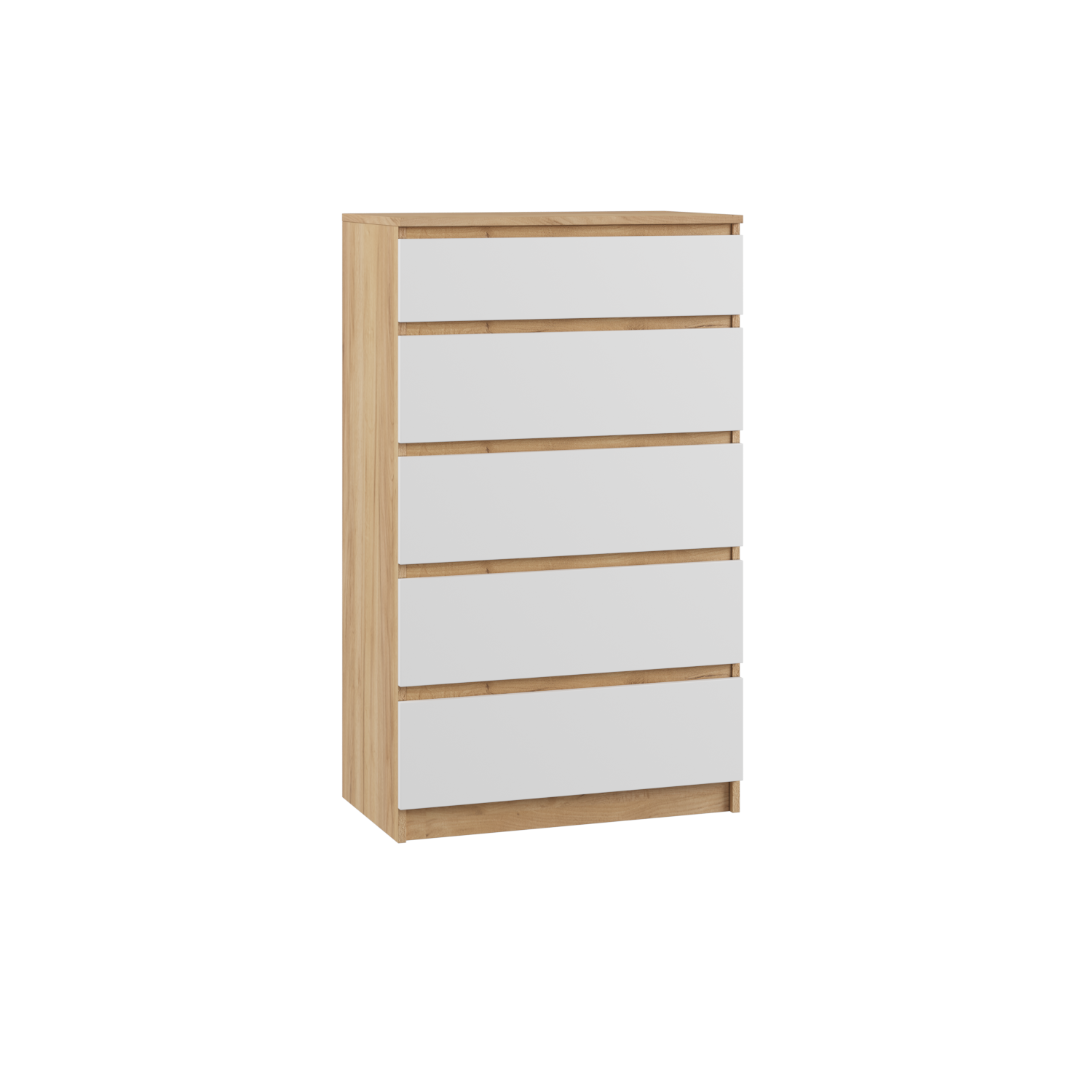 Комод для вещей "Мадера", 70см, белый/дуб крафт золотой